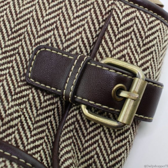 Chaps | Bags | Chaps Womens Vintage Chevron Tweed Shoulder Tote Bag ...